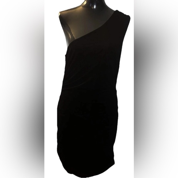 Bar III | Dresses | Bar Iii Black Oneshoulder Mini Dress Large Nwt ...